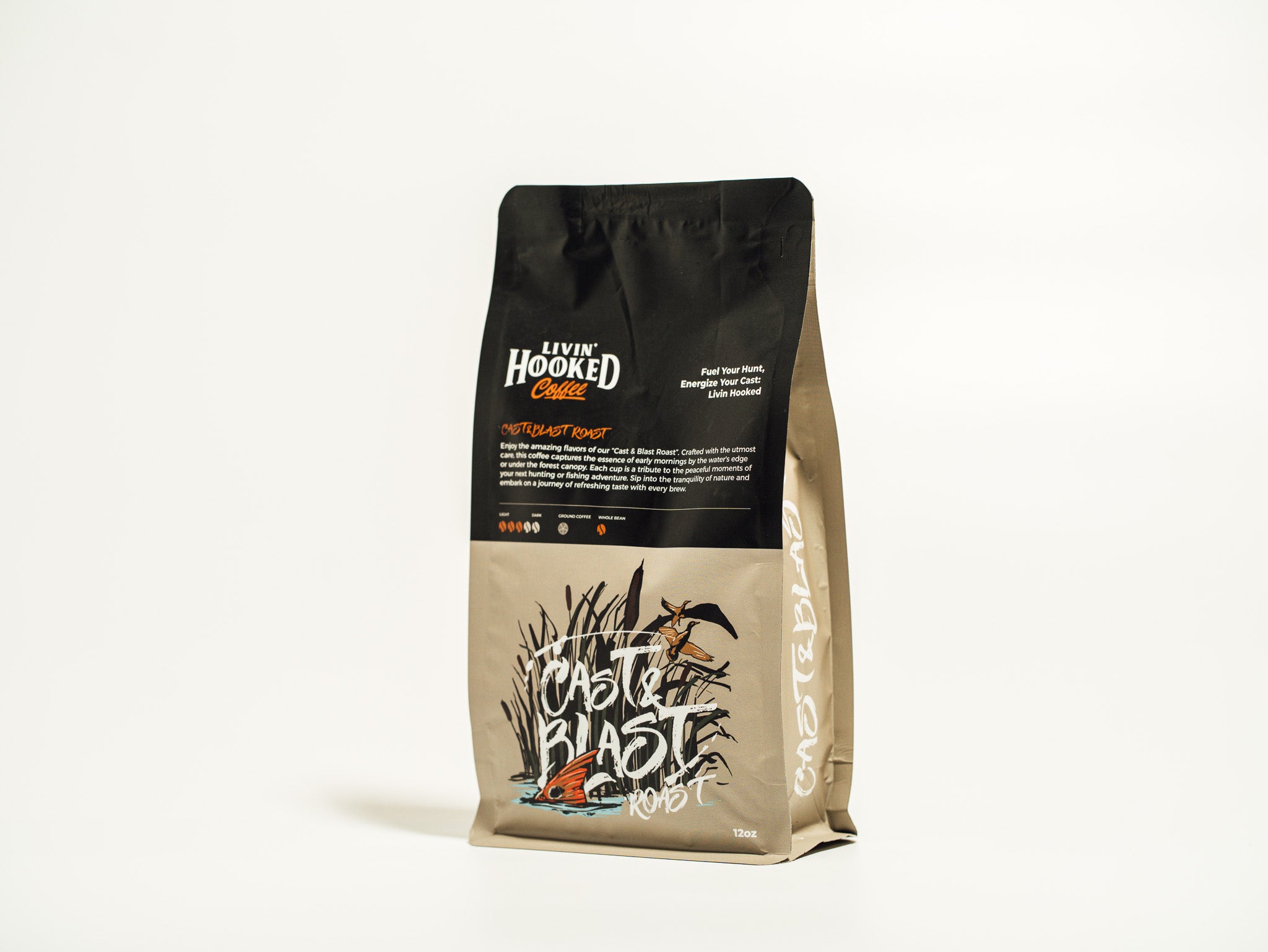 CAST & BLAST Ground Coffee – LIVIN' HOOKED COFFEE